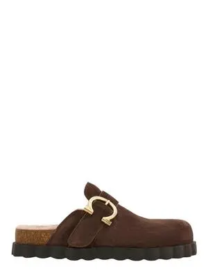 FERRAGAMO Gancini Clog With Rippled Sole - Red