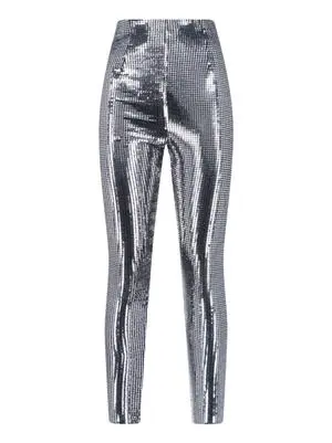 MAISON MARGIELA High-waisted Sequinned Trousers - Silver