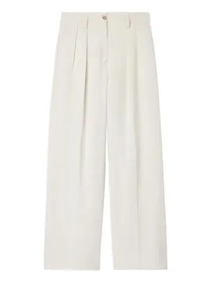 Filippa K Pleated Wide-leg Tailored Trousers - Ivory