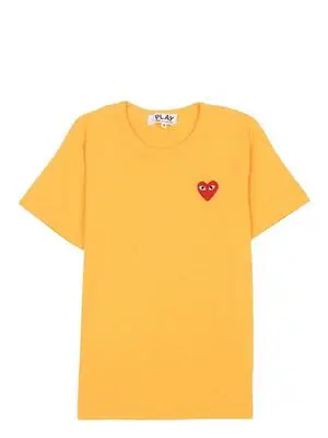 Comme Des Garçons Heart Logo T-shirt - Orange