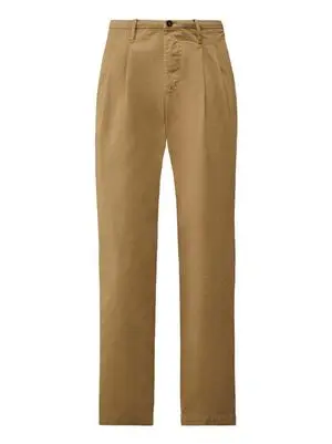 C.P. COMPANY Pleated Cotton-gabardine Loose Trousers - Beige