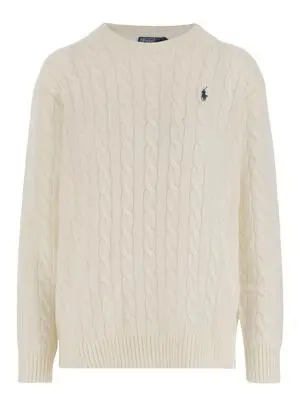 Polo Ralph Lauren Logo Embroidered Crewneck Jumper - White