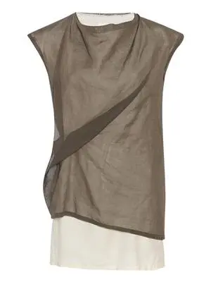 THE ROW Inawa Cap-sleeved Top - Brown