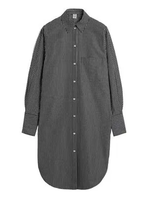 TOTEME Striped Shirt Dress - Black