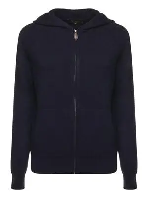 Loro Piana Knitted Zip-up Hooded Jumper - Black