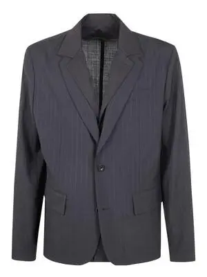 Sacai Pinstriped Button Jacket - Black
