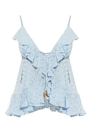 ZIMMERMANN Zimmermann Ruffle Front Tie Top