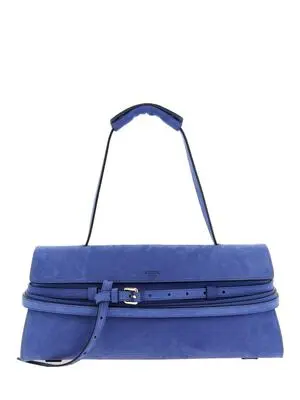 Moschino Medium Tie Me Buckled Shoulder Bag - Blue