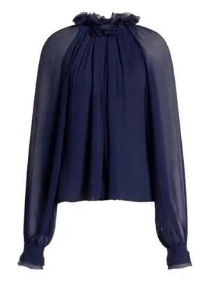 Alberta Ferretti High Neck Blouse - Blue