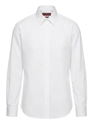 Gucci Collared Long-Sleeve Shirt - White | Editorialist