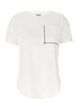 Brunello Cucinelli Embellished Crewneck T-shirt - White