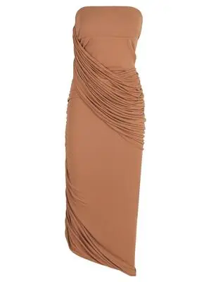 Giuseppe Di Morabito Strapless Gathered Draped Dress - Brown