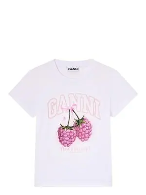 GANNI Raspberry Print Baby Fit T-shirt - Multicolor