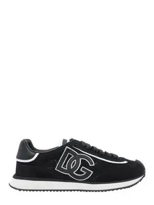 Dolce & Gabbana Logo Patch Lace-up Sneakers - Black