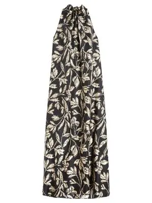 Max Mara Sleeveless Printed Maxi Dress - Black