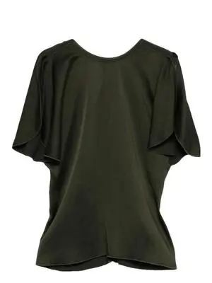 Victoria Beckham Draped Sleeve Top - Black