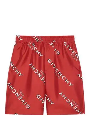 Givenchy Givenchy Logo Shadow Printed Bermuda Shorts Red