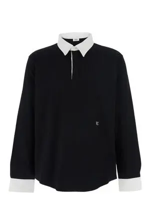 Celine Polo Shirt In Ribbed Cotton Jersey - No