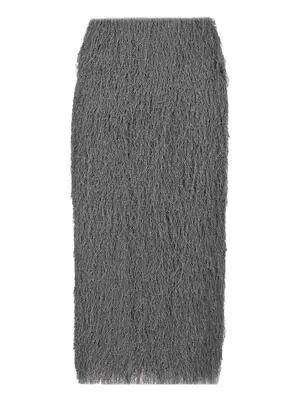 Dries Van Noten Dries Van Noten Fringed Midi Skirt Grey