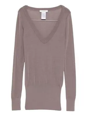 LEMAIRE Long Sleeve V-neck Sweater - Gray