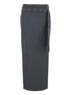 LOW CLASSIC Belted Midi Skirt - No