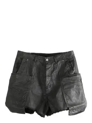 Rick Owens Frayed-hem Cargo Shorts - Black