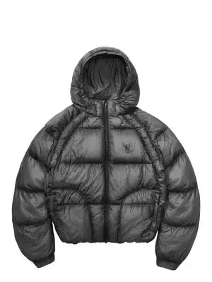 REPRESENT Hooded Down Jacket - Washed Black