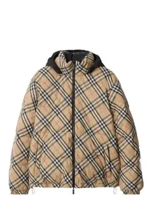 Burberry Burberry Checked Reversible Down Jacket Sand