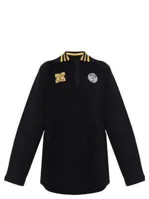 Off-White Patch Detailed Long-sleeved Dress - Black
