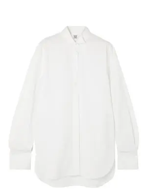 TOTEME Curved Hem Buttoned Shirt - White