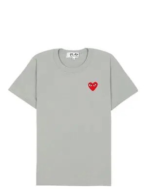 Comme Des Garçons Crewneck T-shirt With Logo Detail - Gray