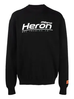 Heron Preston Logo Printed Crew Neck Sweater - Black