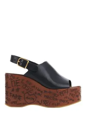Chloé Chloé Maxime Wedge Sandals Black