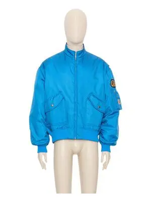 Valentino Garavani Long Sleeve Zip Up Bomber Jacket - Blue