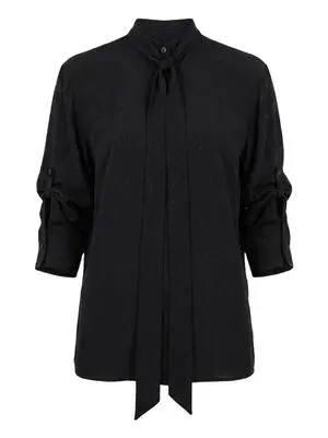 ANN DEMEULEMEESTER Lavallière Neck-tie Shirt - Black