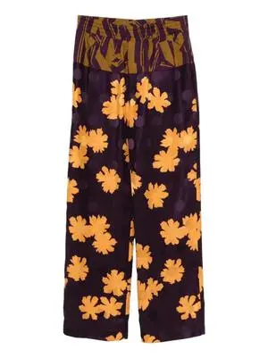 Dries Van Noten Floral Pattern Wide Leg Pants - Auber