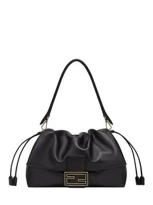 Fendi Mamma Baguette Drawstring Shoulder Bag - Black