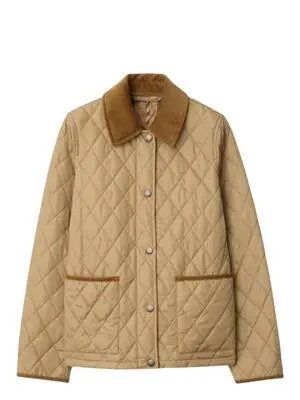 Burberry Burberry Long Sleeved Quilted Jacket With Press-Stud Closure Linen/sand Color