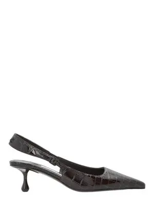 JIMMY CHOO Amel Embossed Slingback Pumps - Black
