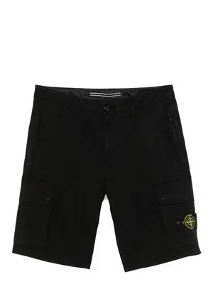 Stone Island Logo Patch Cargo Shorts - Black
