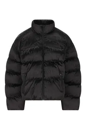 Balenciaga Allover Logo Printed Down Jacket - Black