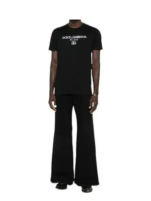 Dolce & Gabbana Dolce Gabbana Logo Embroidered T-shirt - Black
