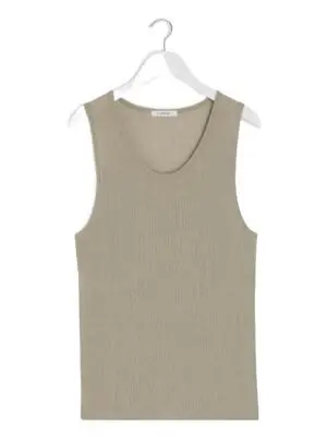 LEMAIRE Ribbed Crewneck Tank Top - Lightsage