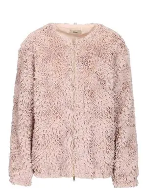 Herno Georgette Ruffled Tulle Jacket - Nude
