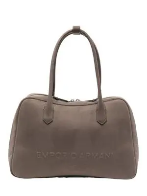 Emporio Armani Embossed Logo Tote Bag - Brown