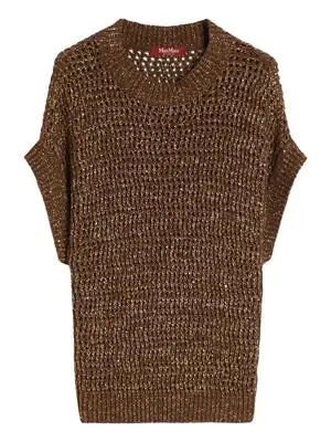 Max Mara Max Mara Openwork Knit Top Hazelnut