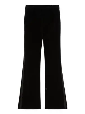 Max Mara Vetri Velvet Trousers With Stripe Detail - Black
