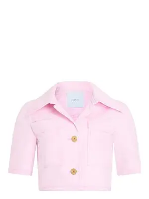 PATOU Cropped Button-front Jacket With Short Sleeves - Pink