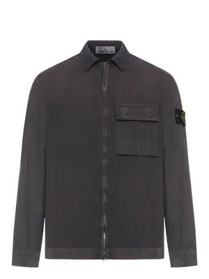 Stone Island Zip-front Overshirt - Charcoal