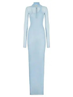 Fendi Long Sleeve Knit Maxi Dress - Blue